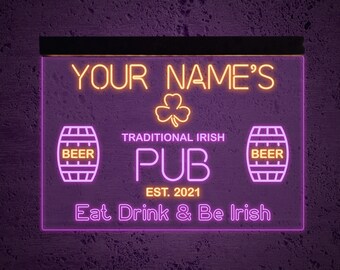 Neon Irish Bar Sign - Etsy