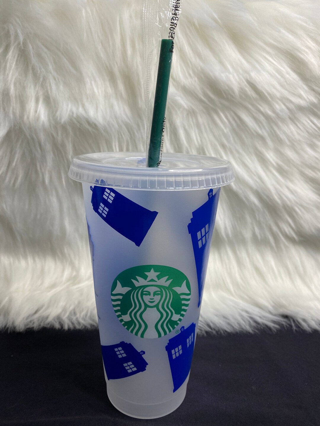 Dr Who Tardis Venti Cold Cup | Reusable Coffee Tumbler - Etsy