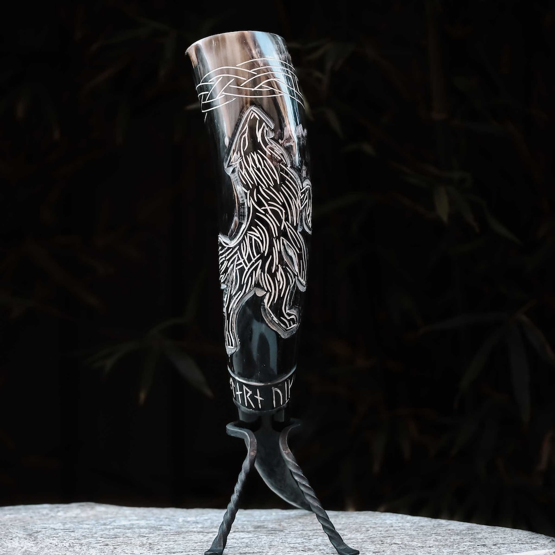 Howling Fenrir Wolf Drinking Horn - Etsy