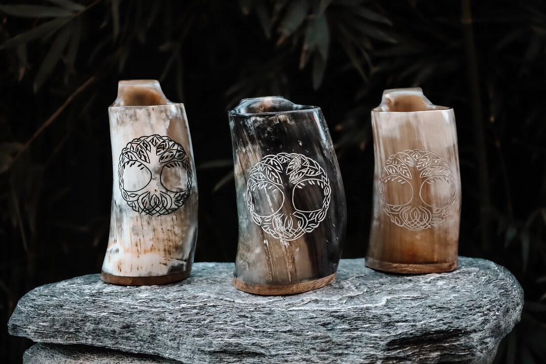 Viking Horn Tankard | Buffalo Horn | Natural | Mug | Stein | Beer Mug ...