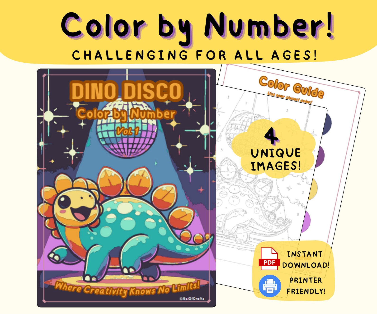 Color by Number Instant Download Digital Coloring Book for Kids PDF ...