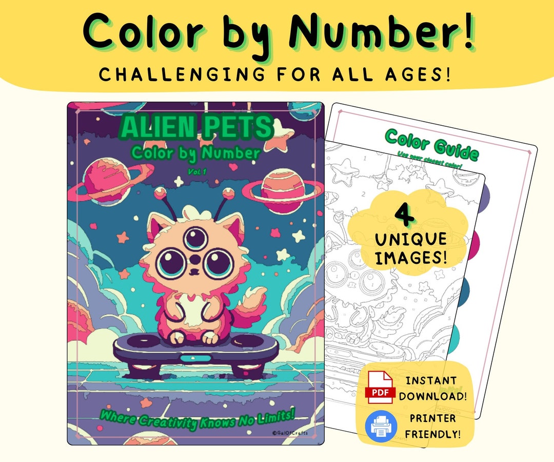 Color by Number Instant Download Digital Coloring Book for Kids PDF ...