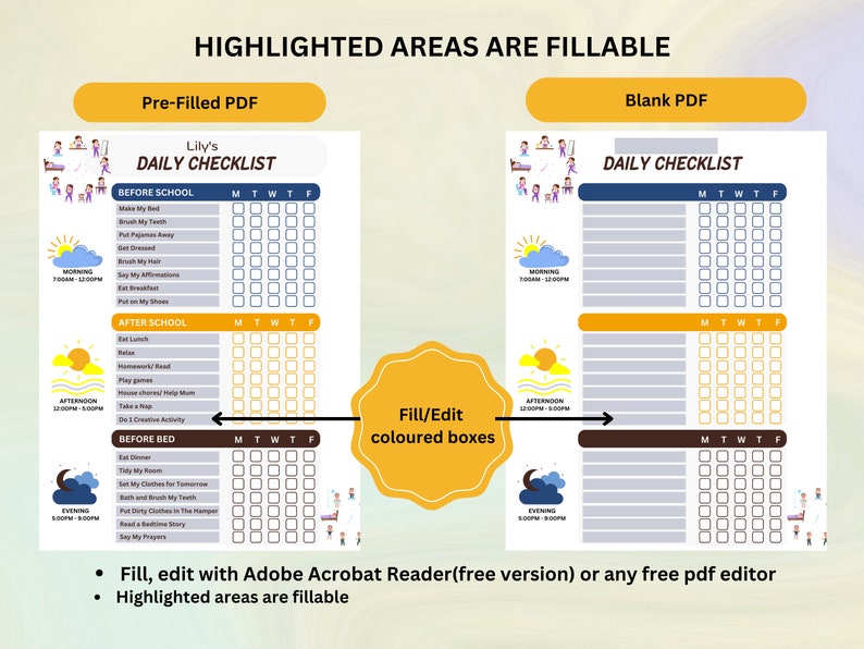 The Perfect Editable Kids Checklists, Daily Checklist, to Do List ...