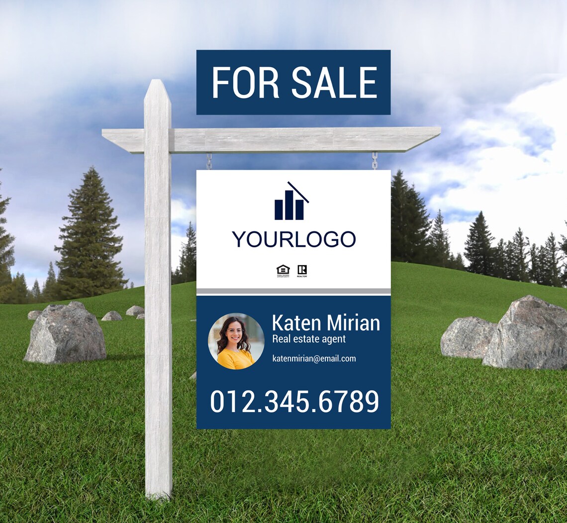 Real Estate Yard Signage Sign Template for Rent Sale - Etsy