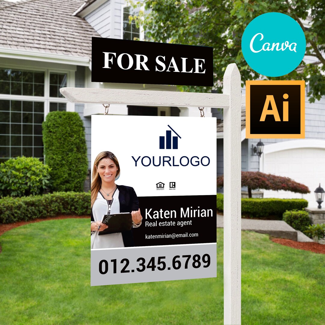 Real Estate Yard Signage Sign Template for Rent Sale Signage Realtor ...