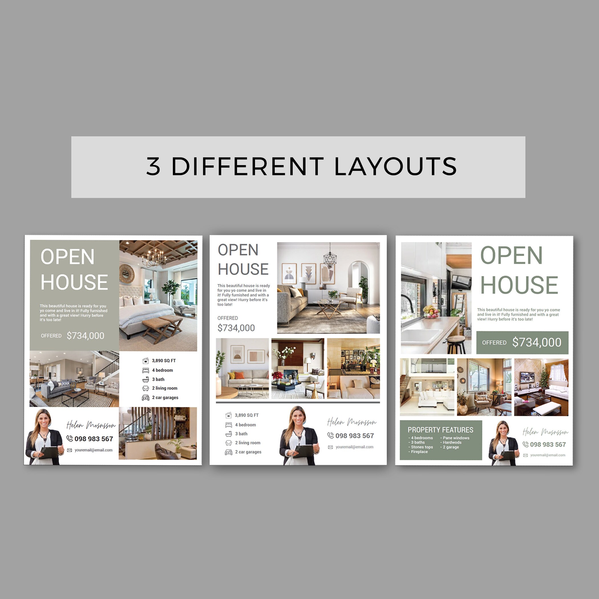 Real Estate Flyer Template Home Feature Sheet Flyer Real - Etsy