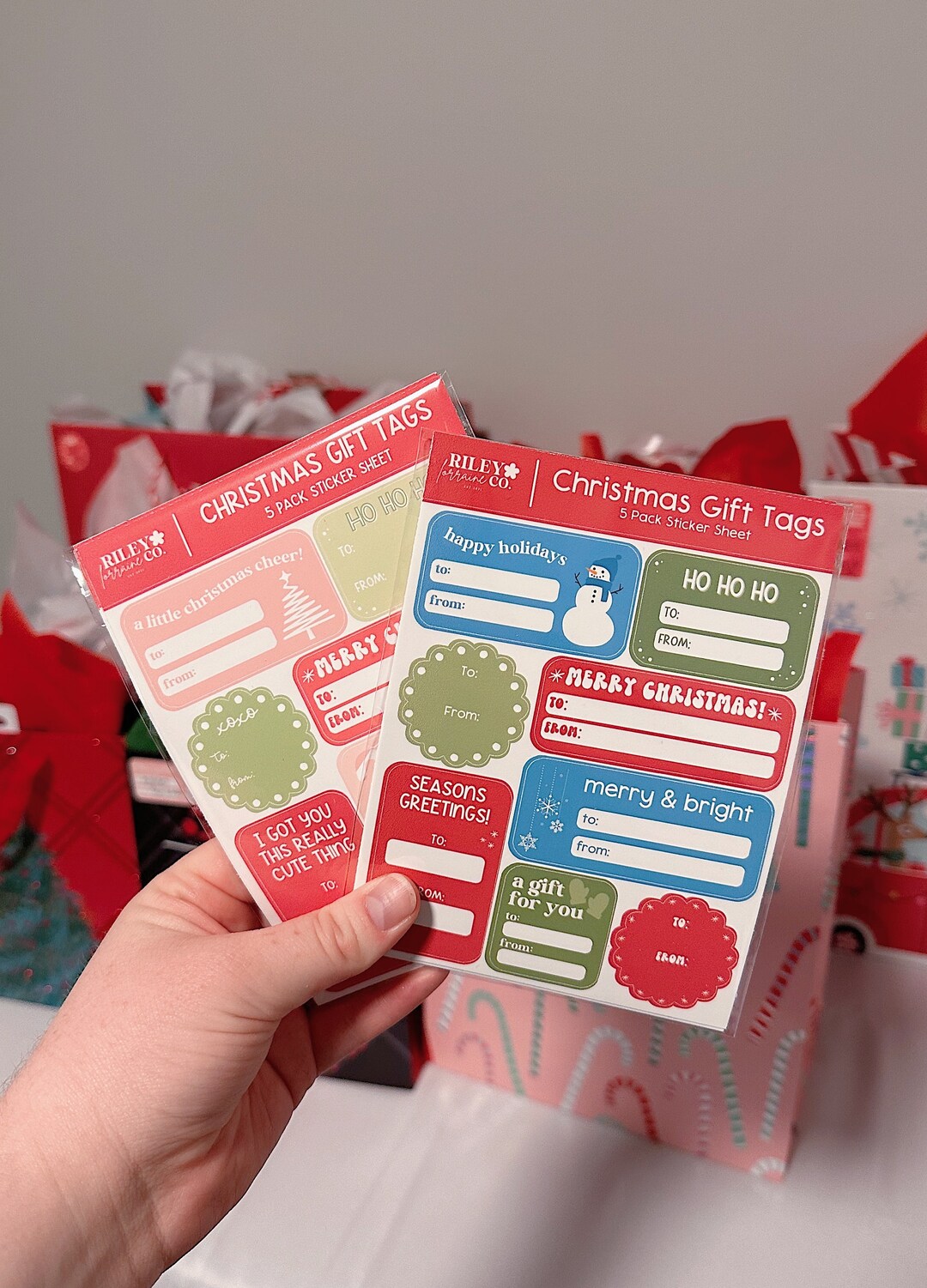Cute Christmas Gift Tag Stickers | 5 Pack Sticker Sheet | Gift Stickers ...