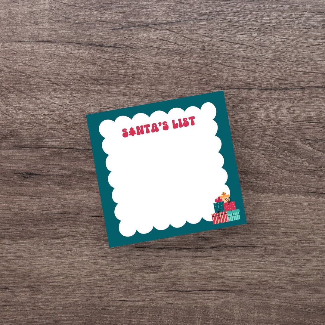 Santa's List Sticky Notes | Stationery | Sticky Notes | Cute Sticky ...
