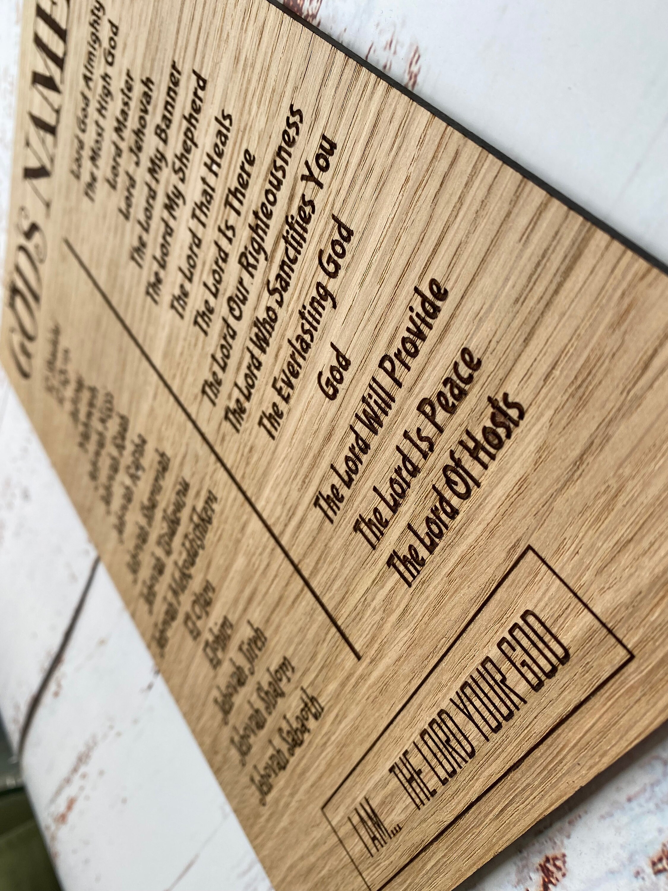 Gods Names Sign Plaque Christian Sign Christian Gift - Etsy UK