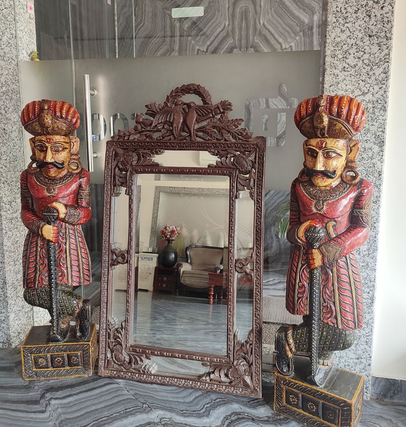 Indian Vintage Wood Mirror Antique Wall Mirror Handmade - Etsy