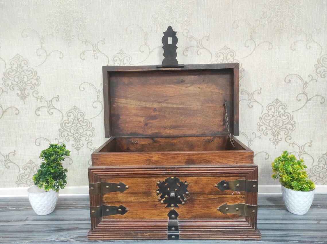 Wooden Vintage Trunk Box Vintage Indian Sandook Box | Etsy