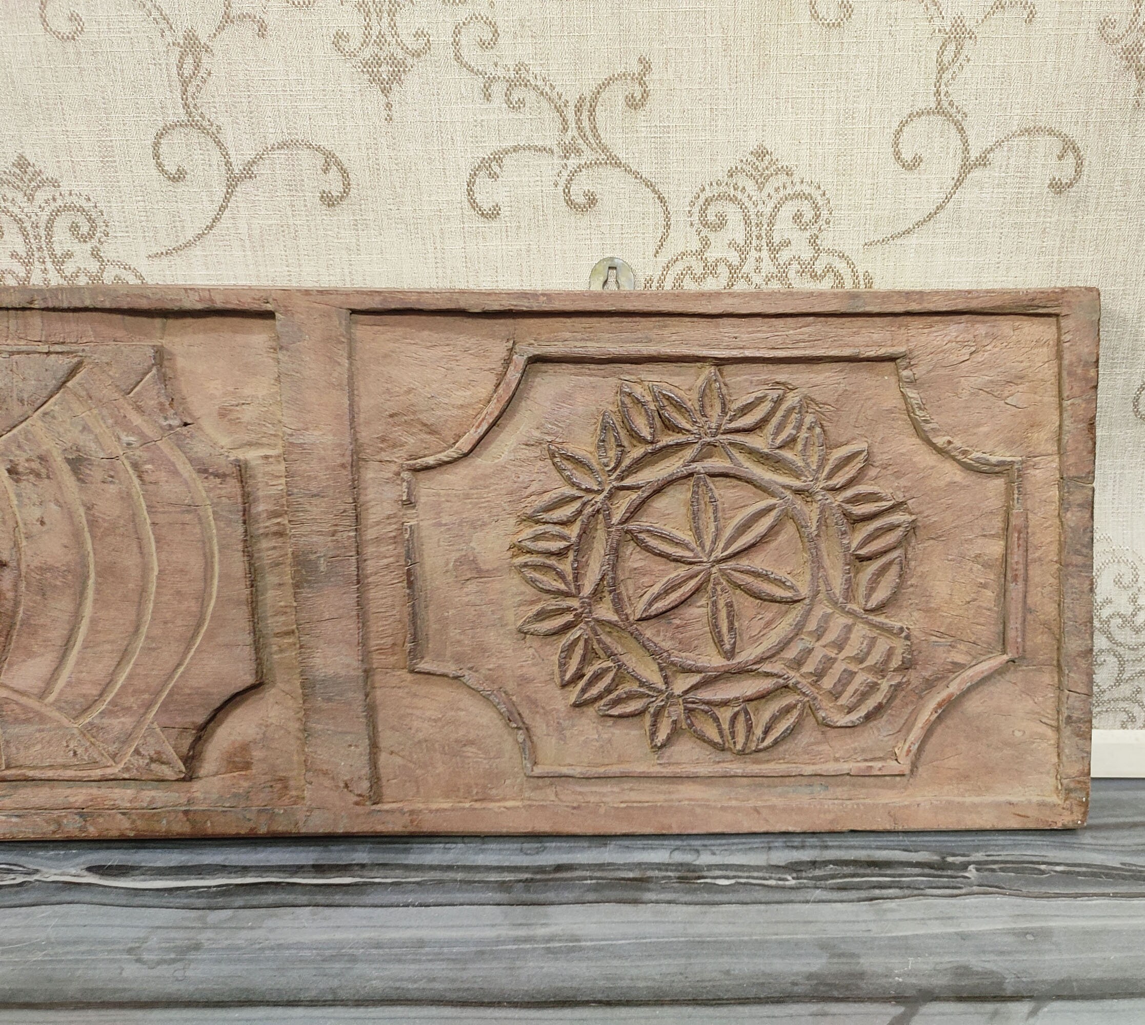 Antique Indian Hand Carved Wooden Wall Panel for Wall Decor , Vintage ...