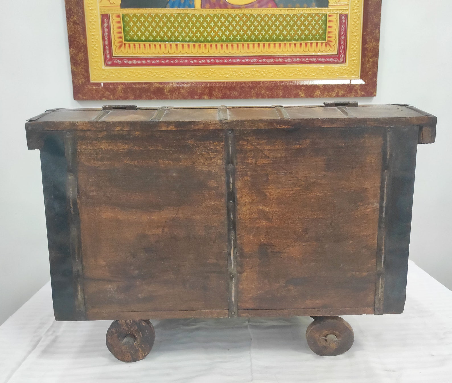 Wooden Vintage Trunk Box With Wheels Vintage Indian Sandook - Etsy