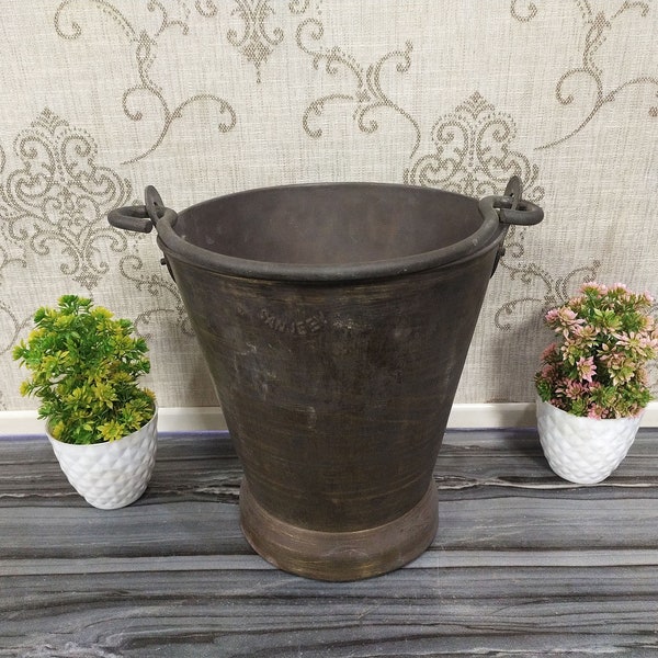 Antique Brass Bucket Etsy