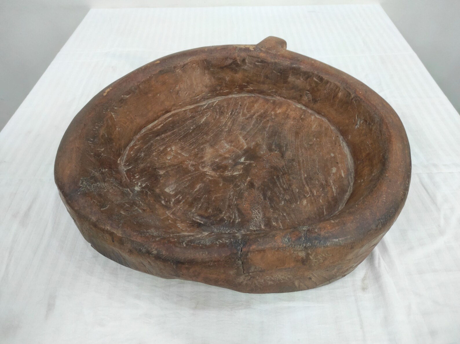 Vintage Wooden Parat Bowl , Indian Wooden Dough Bowl , Vintage Wooden ...