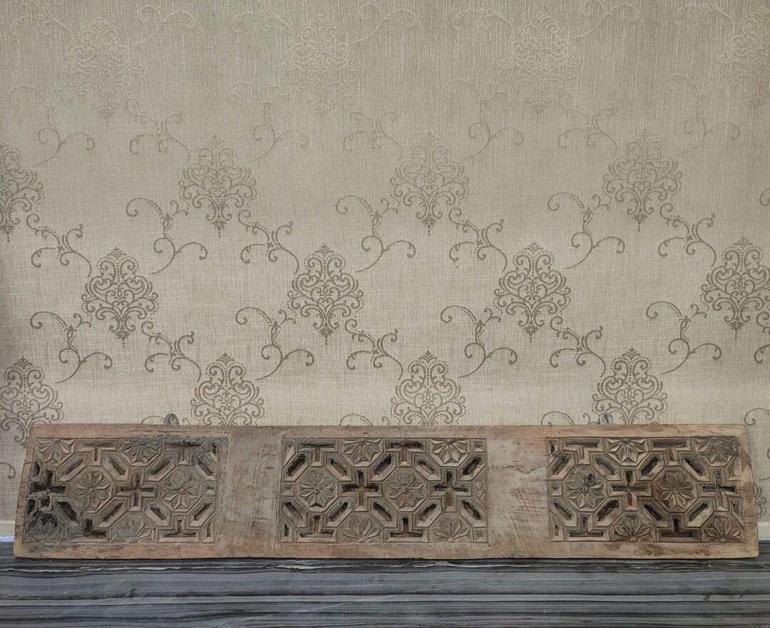 Antique Indian Hand Carved Wooden Wall Panel for Wall Decor , Vintage ...