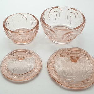 Vintage Art Deco Vanity Set Bagley Glass Rutland Pattern Tray ...