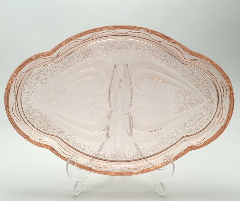 Vintage Art Deco Vanity Set Bagley Glass Rutland Pattern Tray ...