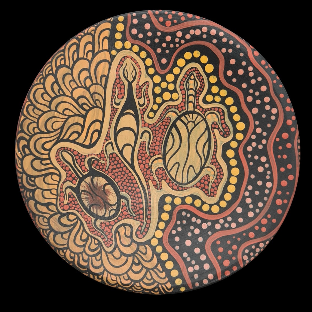 Australian Aboriginal Art, Hand-painted Terracotta Dish, Indigenous Art ...