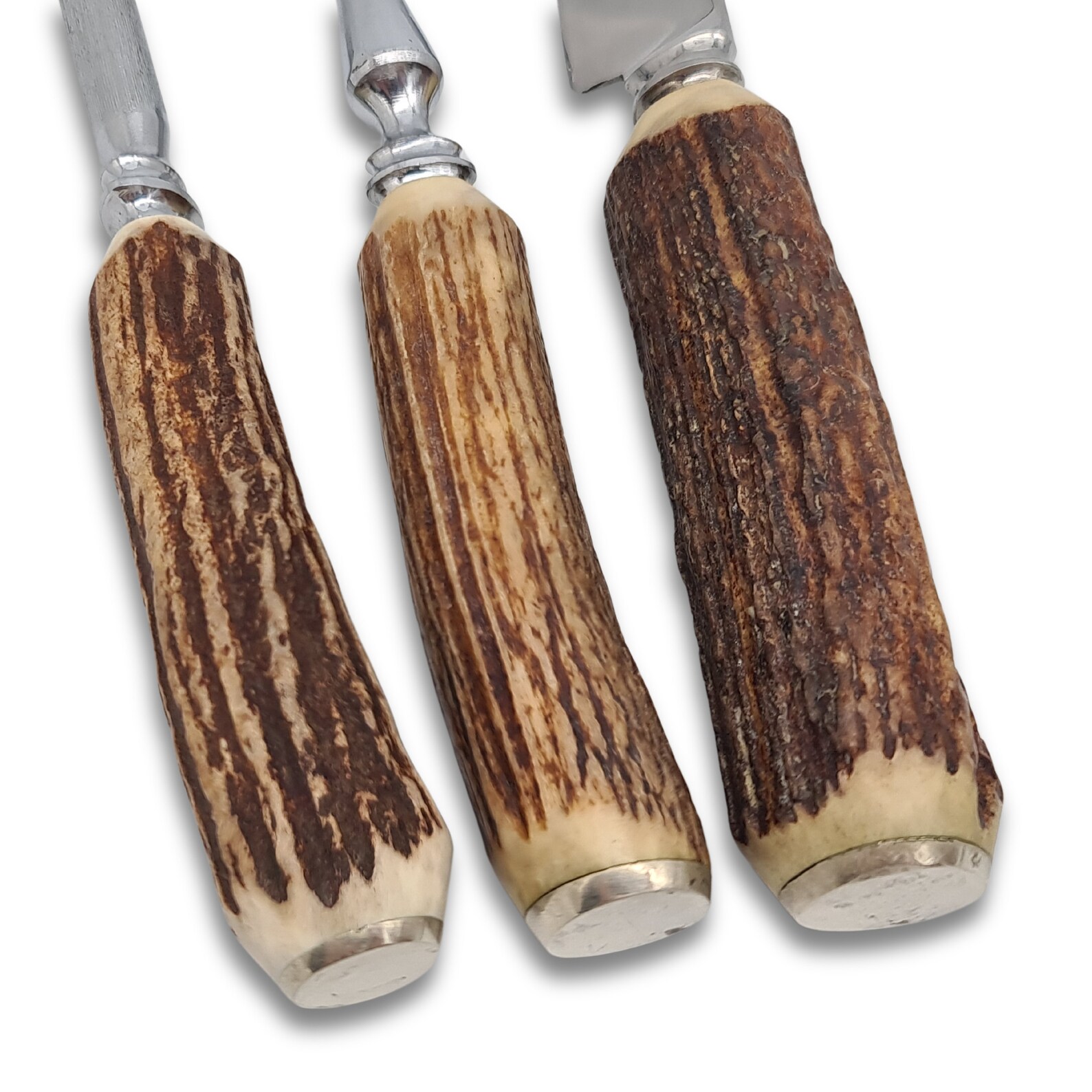 Vintage Stag Horn Handle Carving Set, Meat Carving, Fork, Knife ...