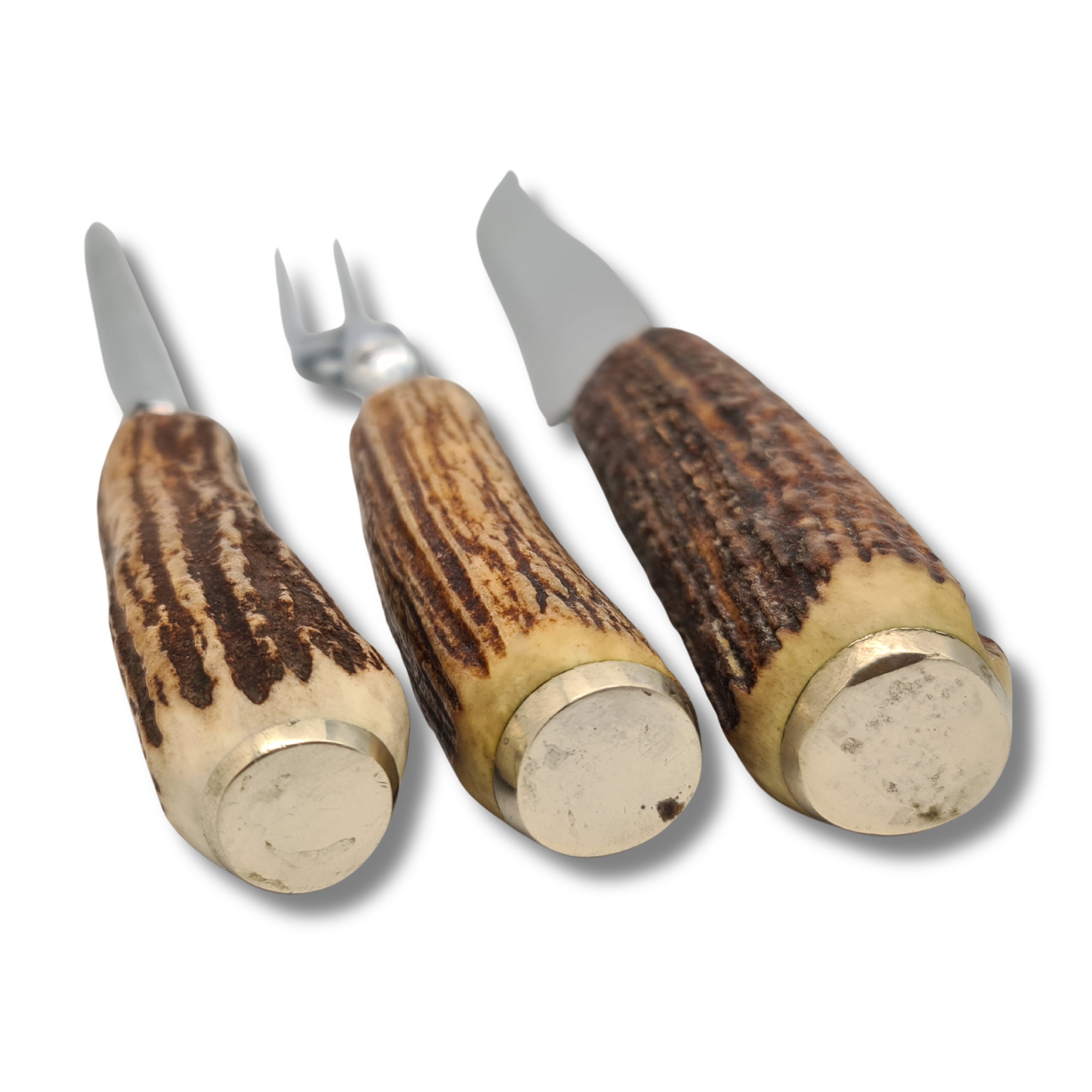 Vintage Stag Horn Handle Carving Set, Meat Carving, Fork, Knife ...