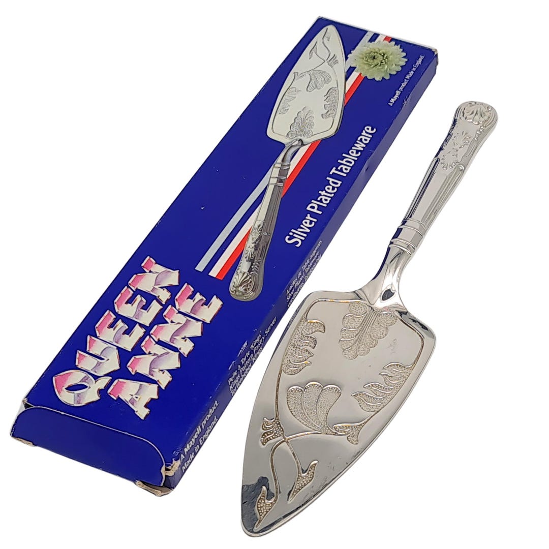 Vintage Silver Plated Pie Cake Server - Kings Pattern Cutlery - Antique ...