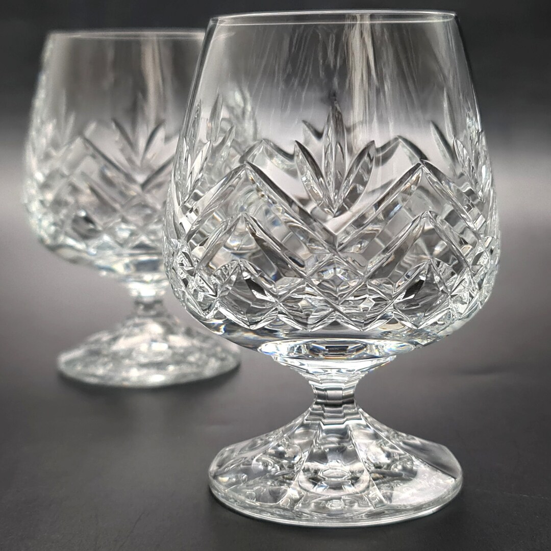X2 Bohemian Cut Crystal Brandy / Cognac Balloons Sniffers Clear Bohemia ...