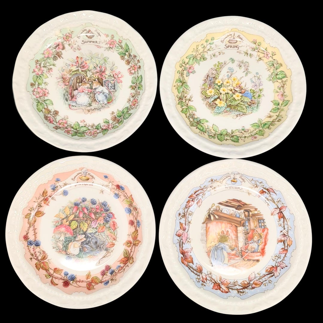 Royal Doulton Brambly Hedge Seasons Plates Set of 4 Vintage 12cm Bone ...