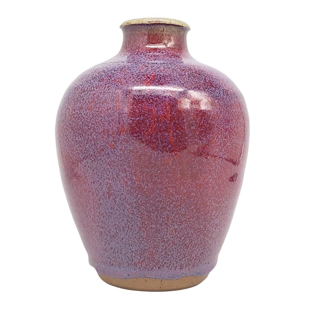 Purple Glazed Stoneware Vase – Studio Pottery Bud Vase, Rustic Home ...