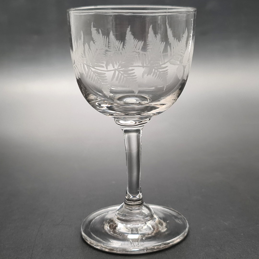 Antique Victorian Era Sherry / Port Glass C1890 Hand Blown Stemware ...