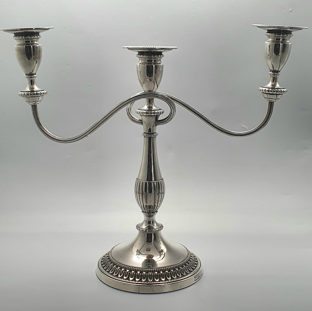 Vintage Viners of Sheffield Silver Alpha Plate Trio Candelabra ...