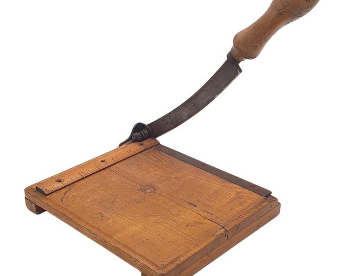 Vintage Classic Desktop Wooden Guillotine Paper Cutter | Card & Photo ...