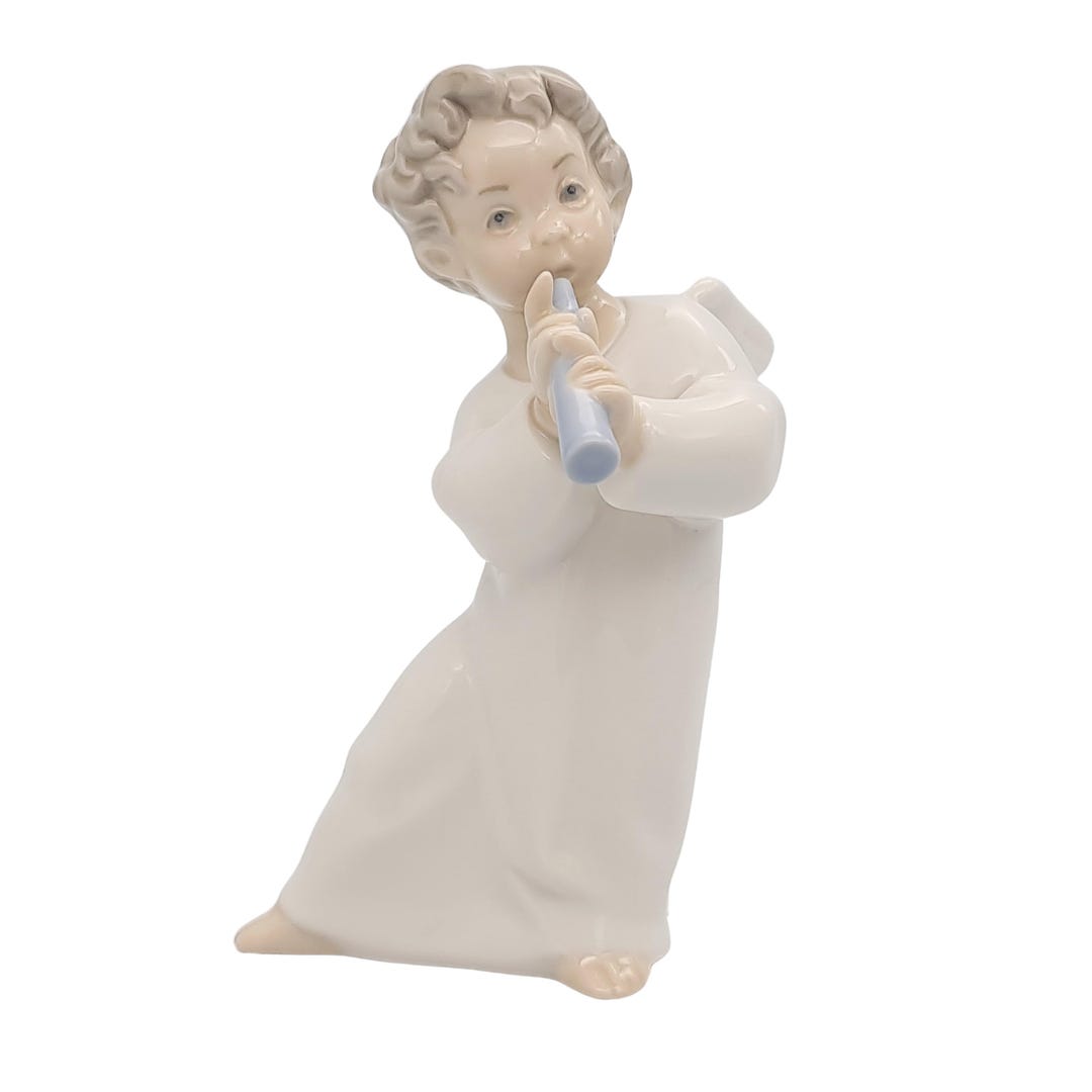 Lladro Angel With Flute #4540 Porcelain Figurine - Handcrafted ...