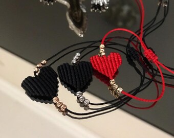 String Heart Bracelet - Etsy