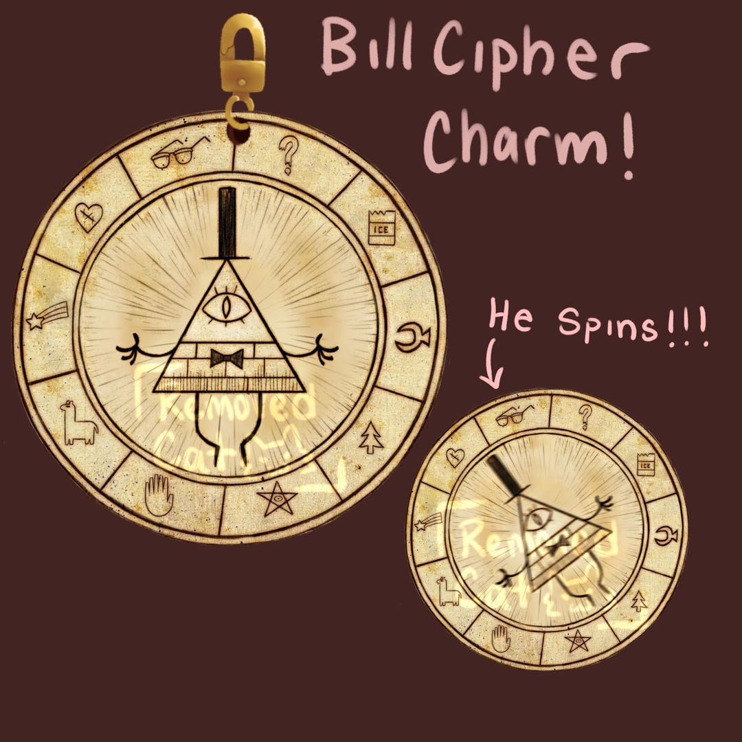 Bill Cipher Spinning Charm - Etsy