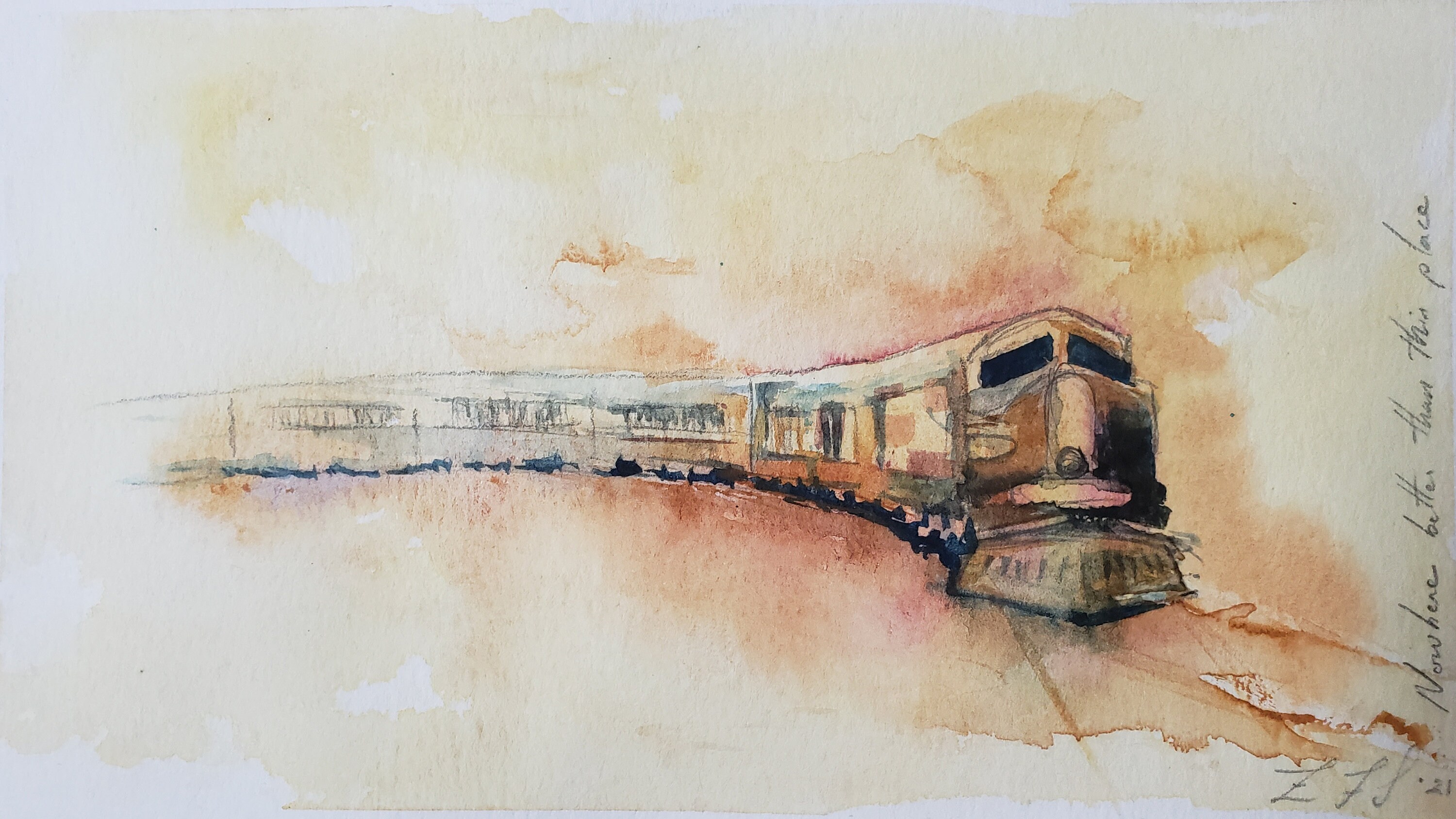 Train Watercolor Postcards - Set of 3 - Train, Railroad Collection ...
