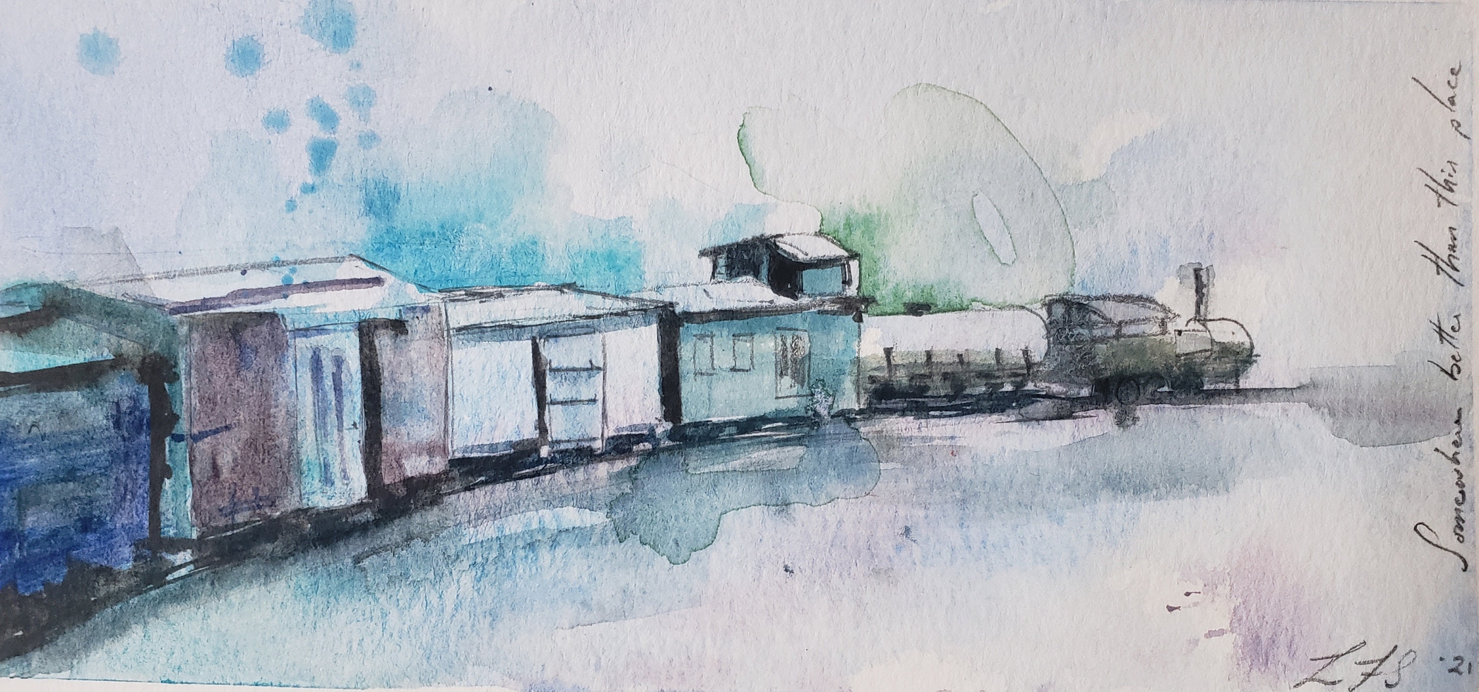 Train Watercolor Postcards Set of 3 Train Railroad - Etsy
