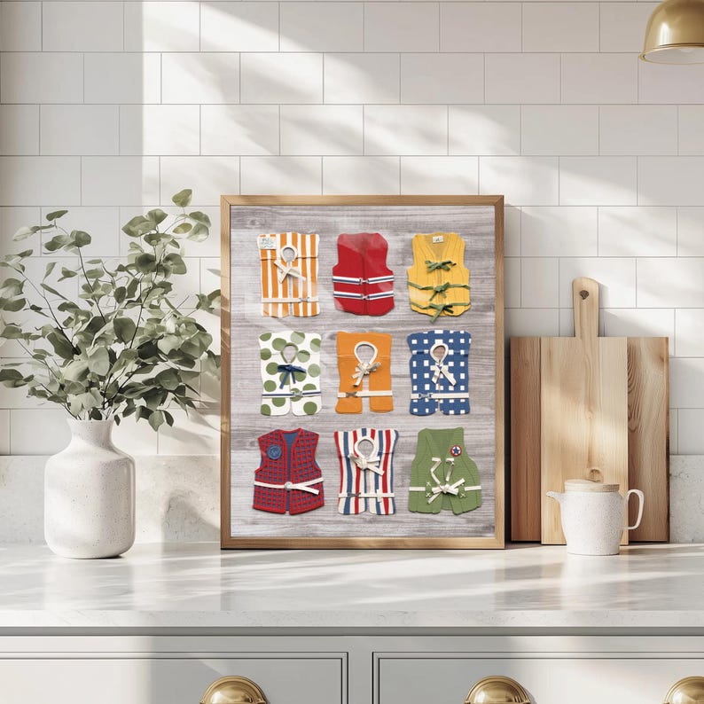 Vintage Life Jackets Paper Collage by Yellow Dog Collage | Fine Art ...