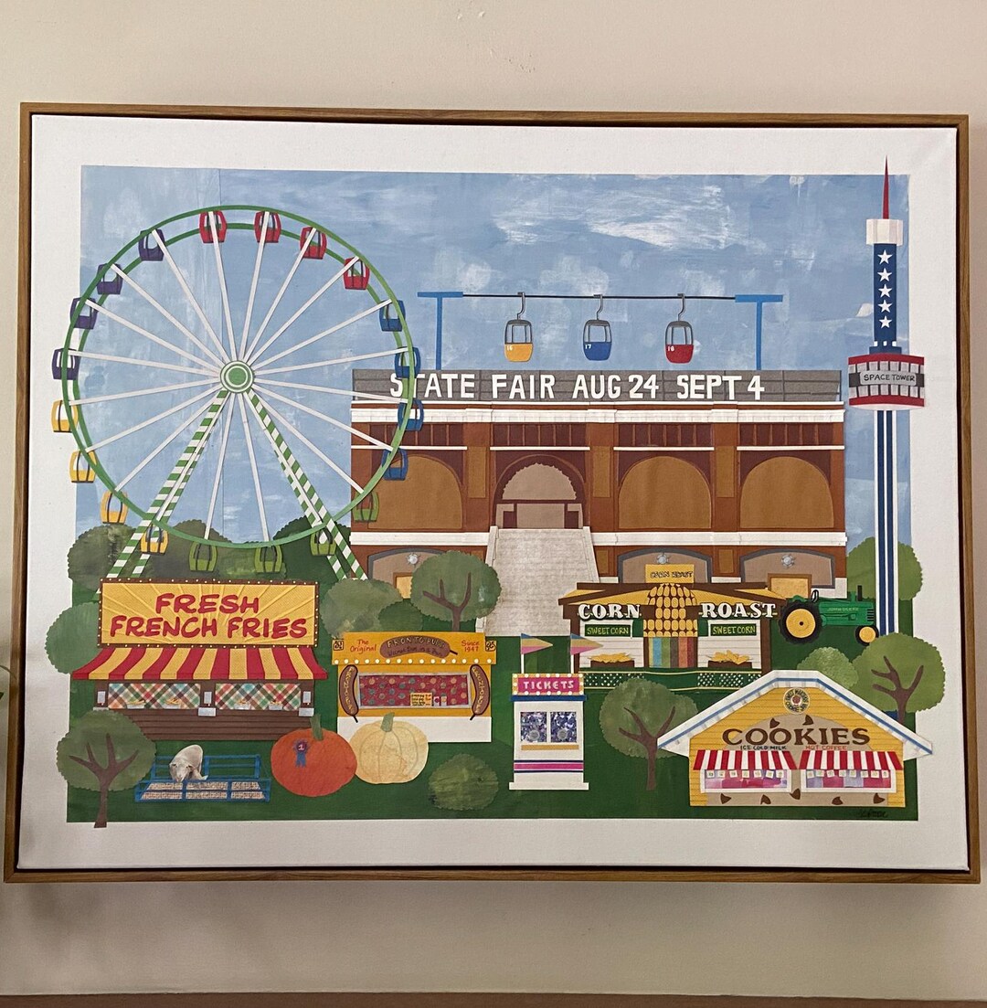 Minnesota State Fair, Original Hand Cut Paper Collage - Etsy