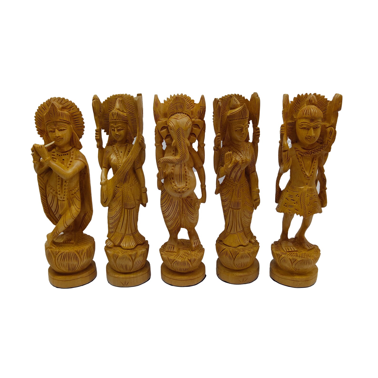 Wooden carved handmade hindu god figures religious idols home | Etsy