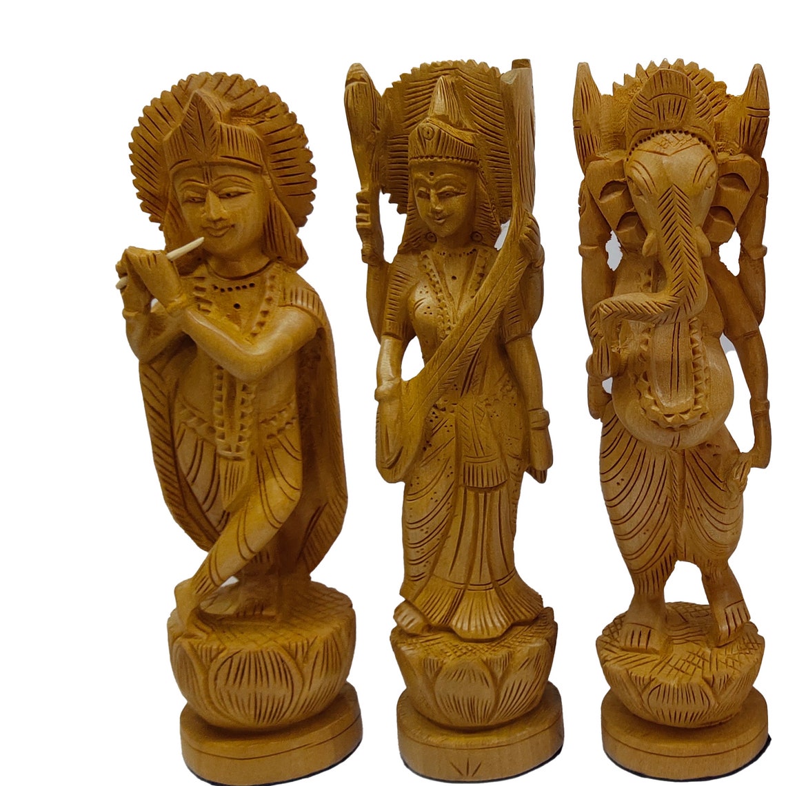 Wooden Carved Handmade Hindu God Figures Religious Idols Home - Etsy