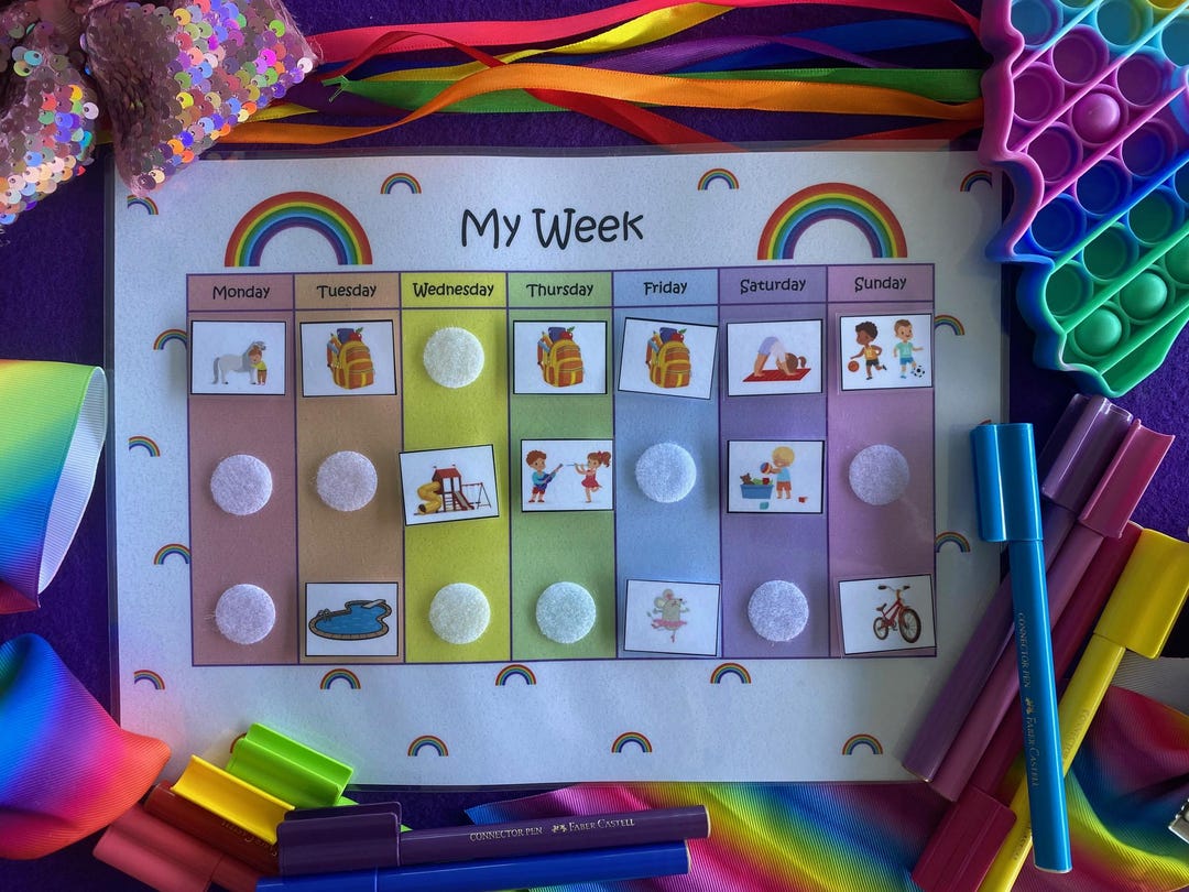 Kids Visual Weekly Planner, Printable, Organisation, Kids Schedule ...