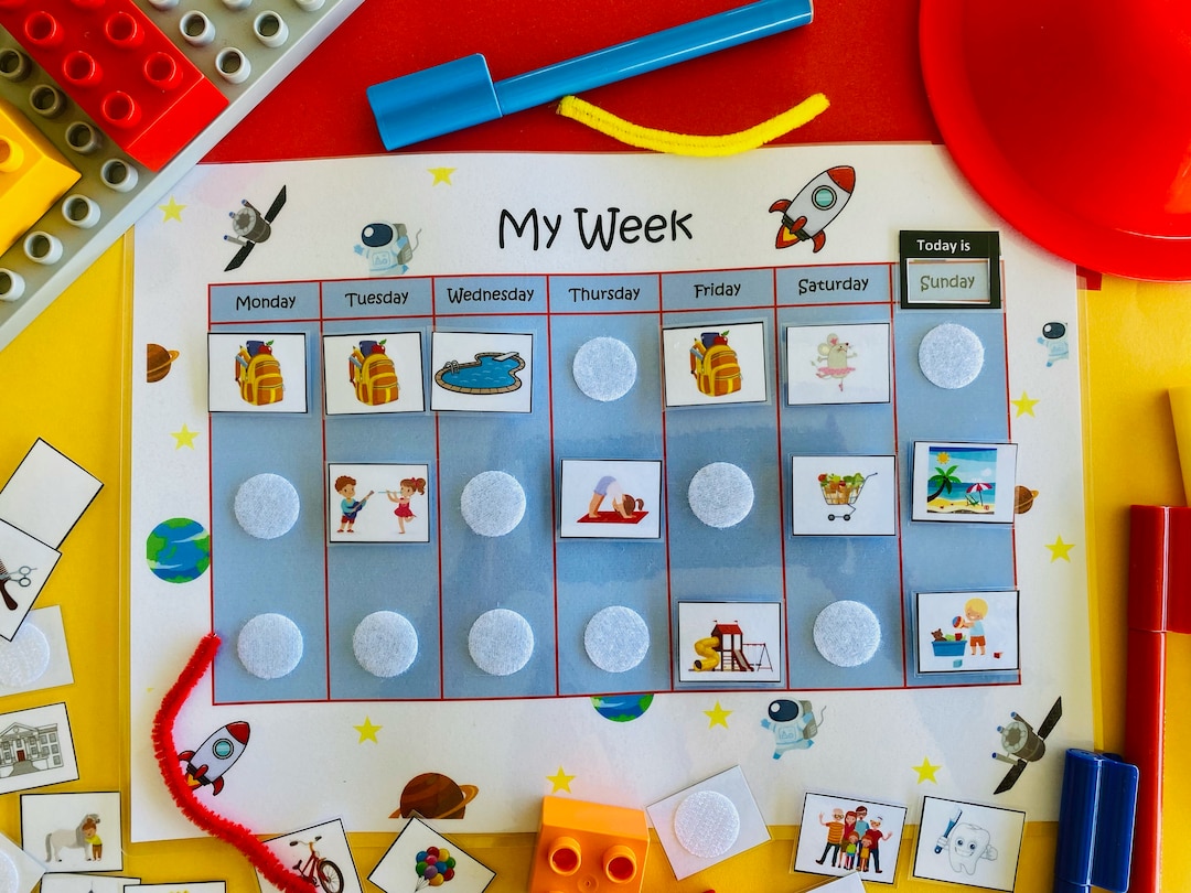 Kids Visual Weekly Planner, Printable, Organisation, Kids Schedule ...