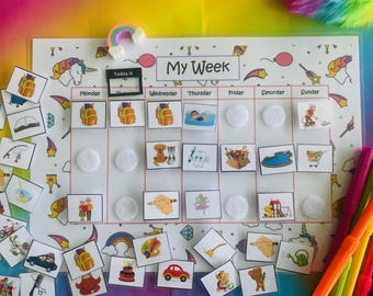 Kids Visual Weekly Planner, Printable, Organisation, Kids Schedule Fox ...