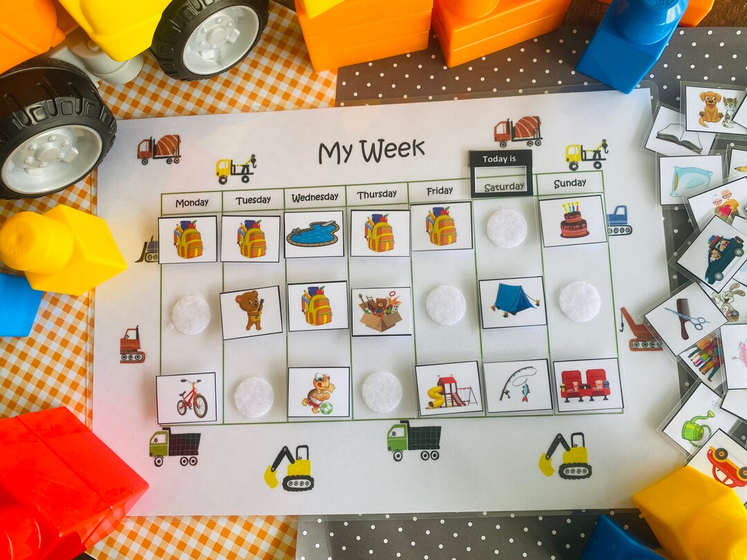 Kids Visual Weekly Planner, Printable, Organisation, Kids Schedule ...