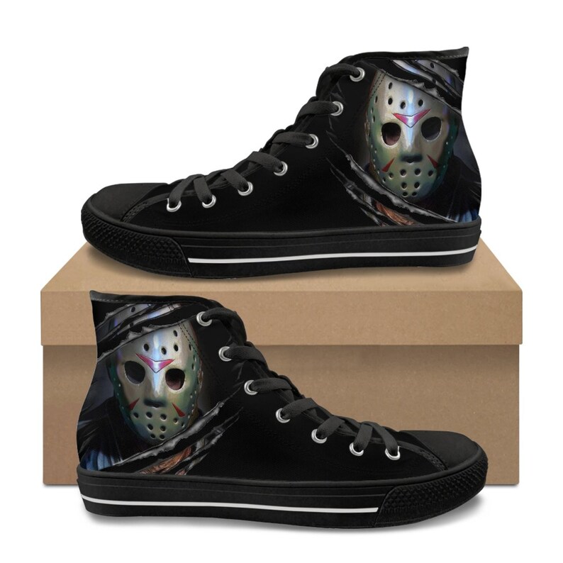 Jason Friday the 13th High Top Sneakers Horror Shoes Jason Friday the ...