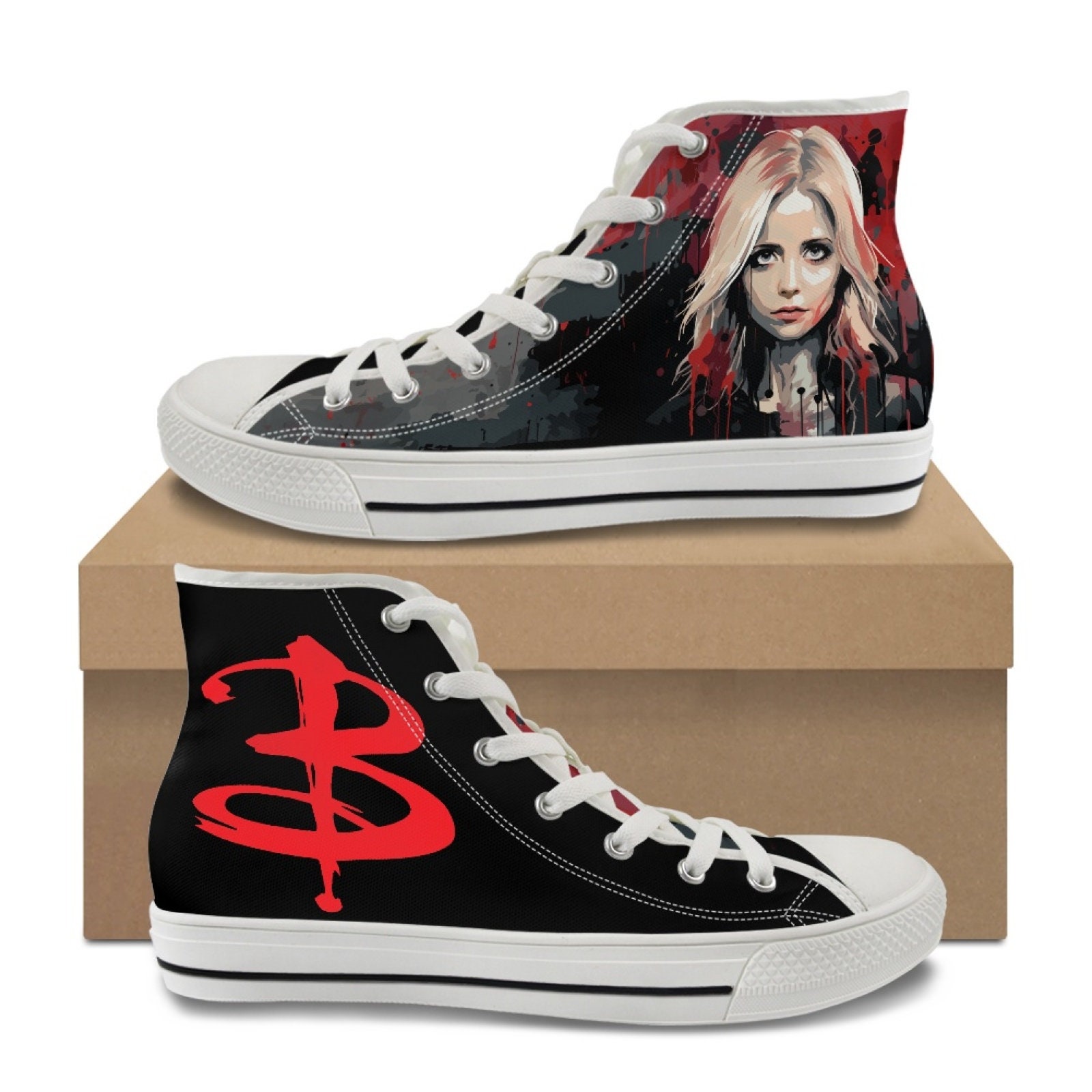 Buffy the Vampire Slayer Custom Canvas Sneakers Shoes hand Painted Art ...