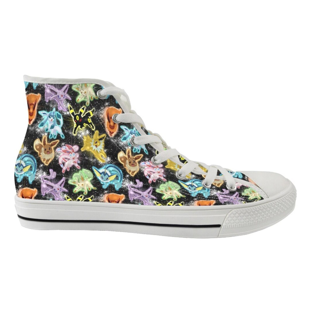 Unique Eevee Eveloutions Pokémon Sneakers Custom Design Canvas High Top ...