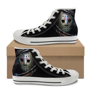 Jason Friday the 13th High Top Sneakers Horror Shoes Jason Friday the ...