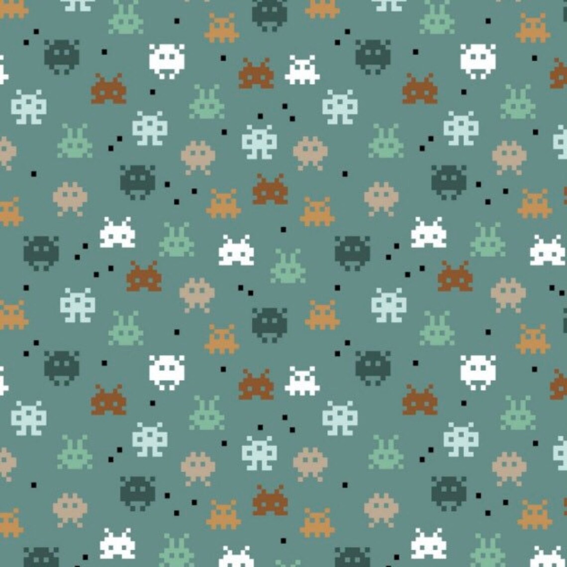 Pixel Organic Cotton Jersey Fabric Green Pixel Cotton Jersey - Etsy UK